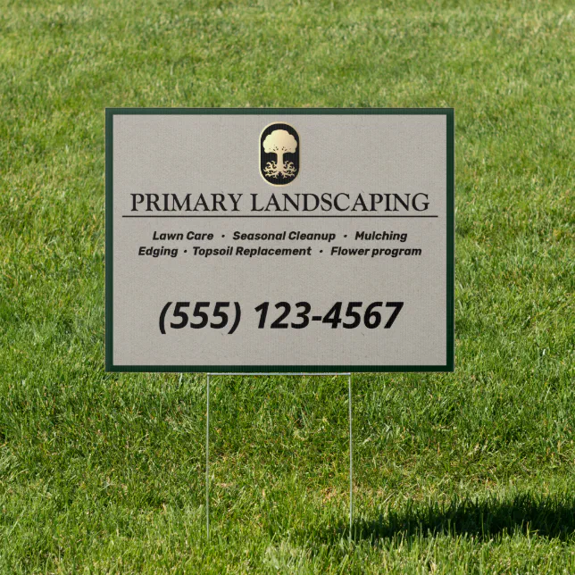 Landscape and Lawn Care Design Tree with Roots Si Sign | Zazzle