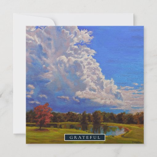 Landscape Art with Beautiful Blue Sky Holiday Card | Zazzle