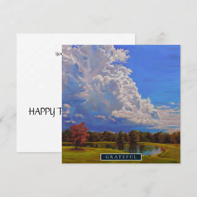 Landscape Art with Beautiful Blue Sky Holiday Card | Zazzle