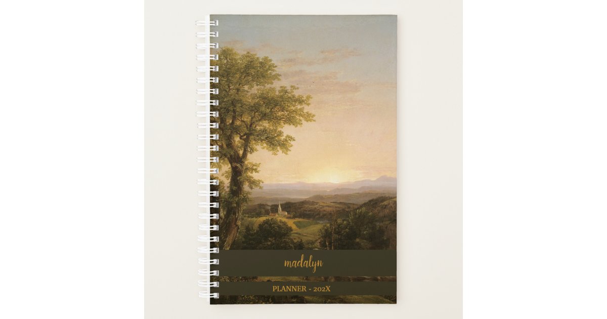 Landscape Artwork Monogrammed Planner | Zazzle