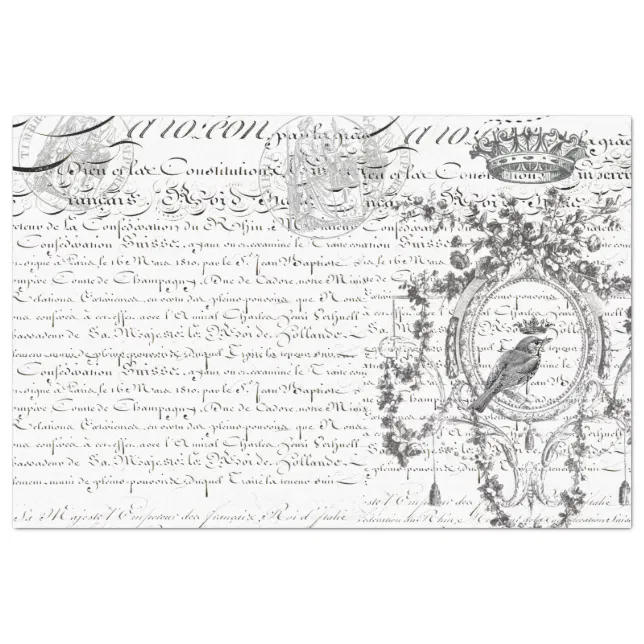 Landscape Bird Script Decoupage Paper | Zazzle