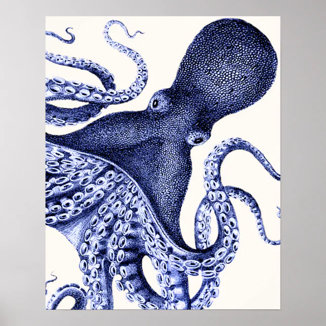 Landscape Blue Octopus Poster | Zazzle