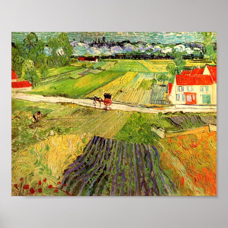 Landscape, Carriage and Train Van Gogh Fine Art Poster | Zazzle
