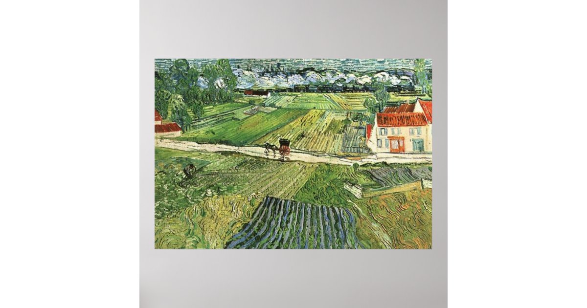 Landscape Carriage with Train by Vincent van Gogh Poster | Zazzle