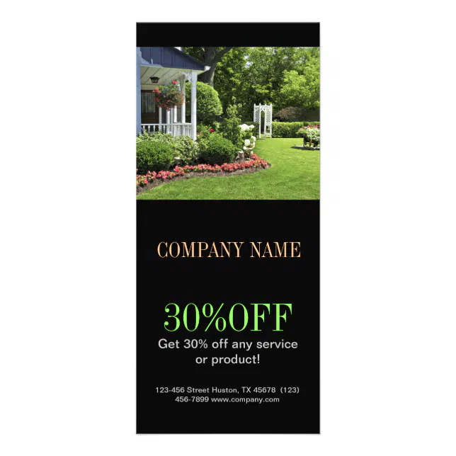 Landscape designer lawn care landscaping rack card | Zazzle