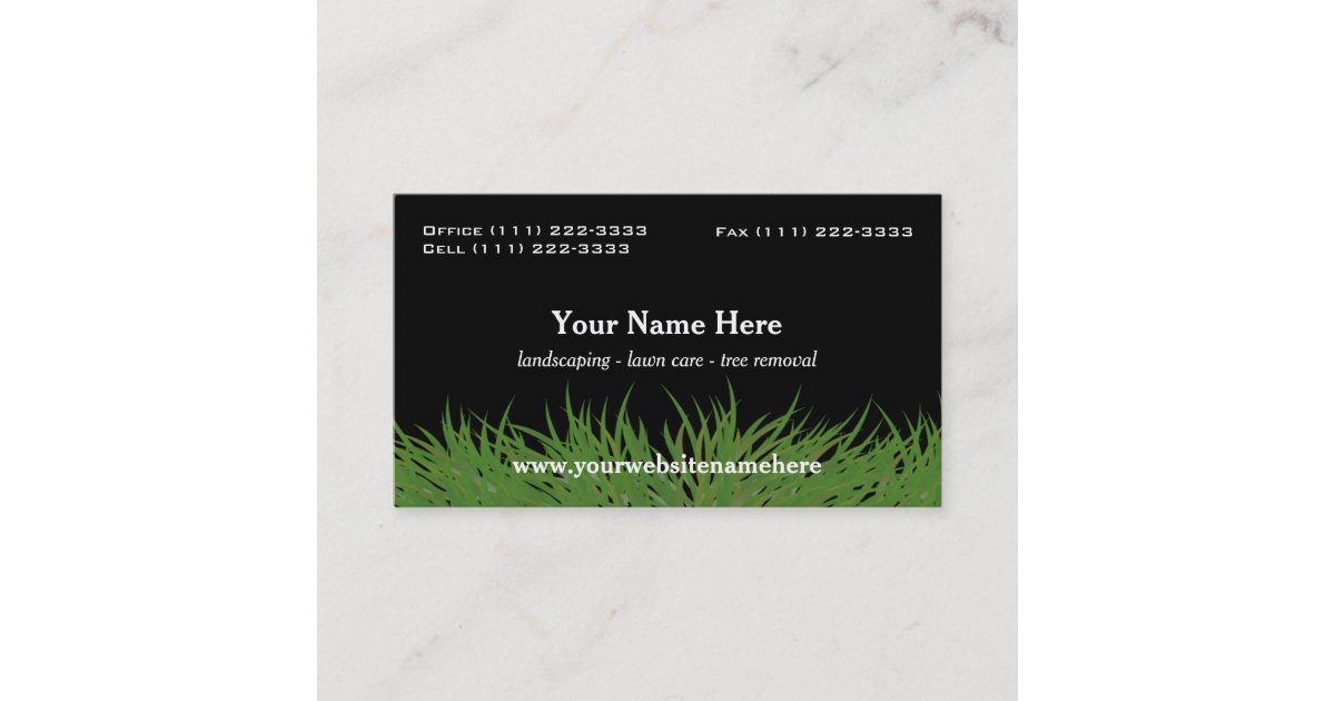 Landscape Green Grass Business Card | Zazzle