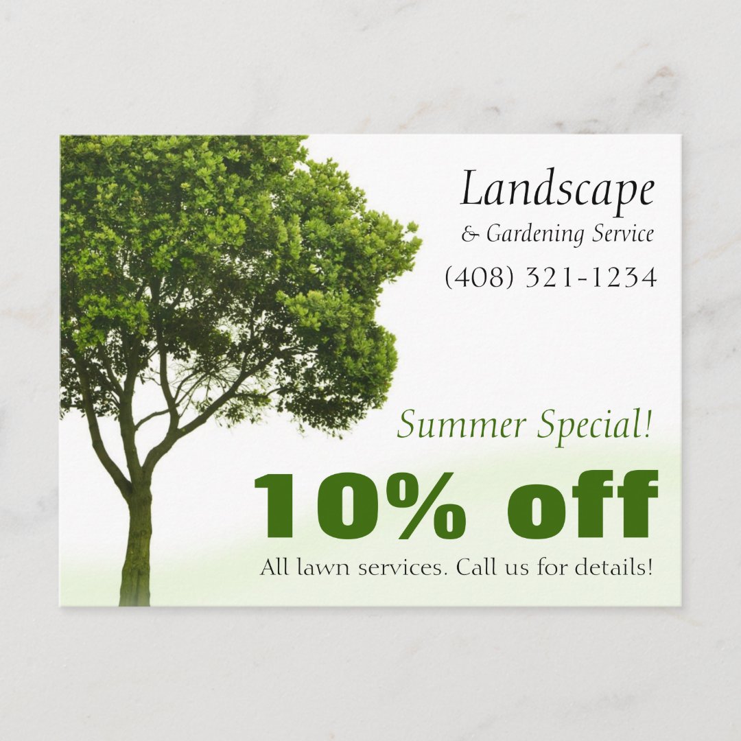 Landscape, Lawn, or Gardening Marketing Postcard | Zazzle