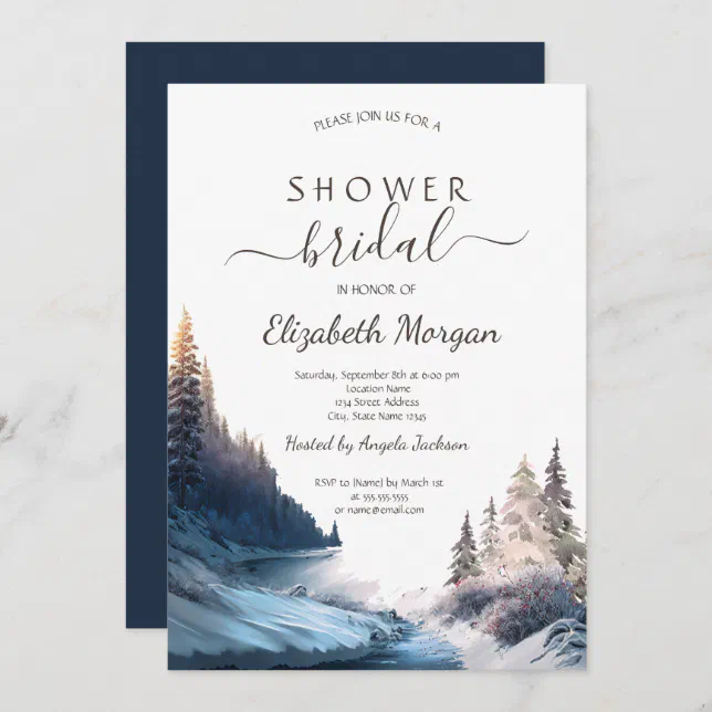 Landscape,Nature,Forest Bridal Shower Invitation | Zazzle
