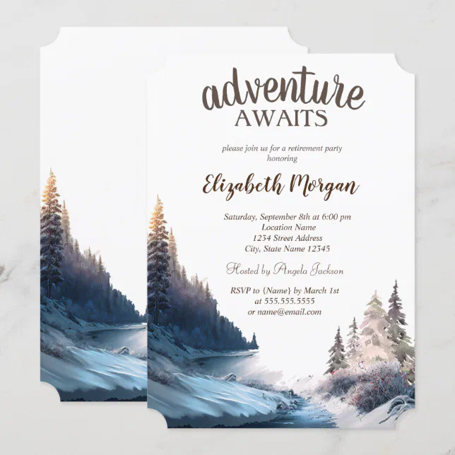 Landscape,Nature,Forest Retirement Party Invitation | Zazzle