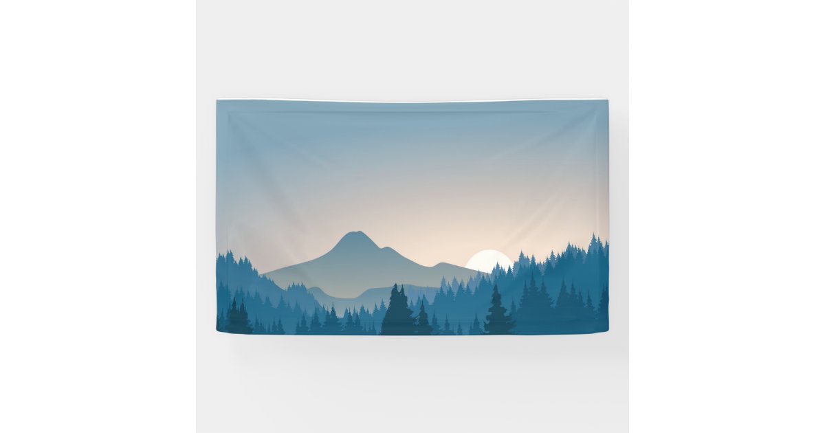 Landscape of mountains banner | Zazzle
