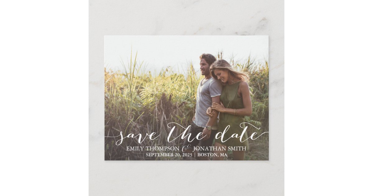 Landscape Photo Wedding Save The Date Postcard | Zazzle