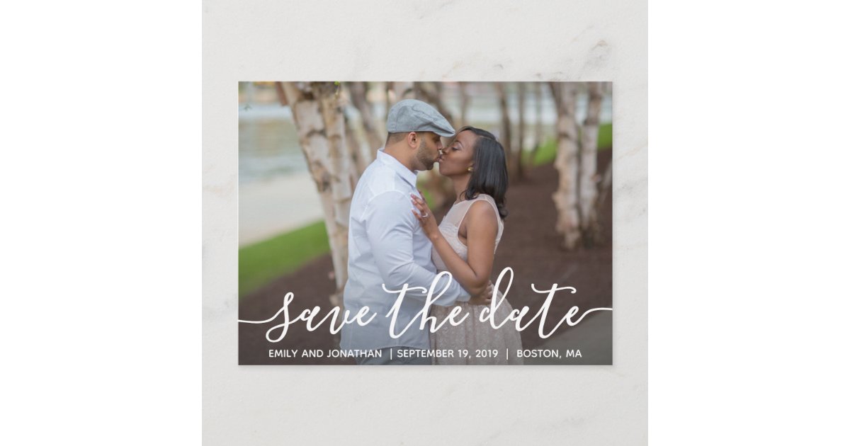 Landscape Photo Wedding Save The Date Postcard | Zazzle