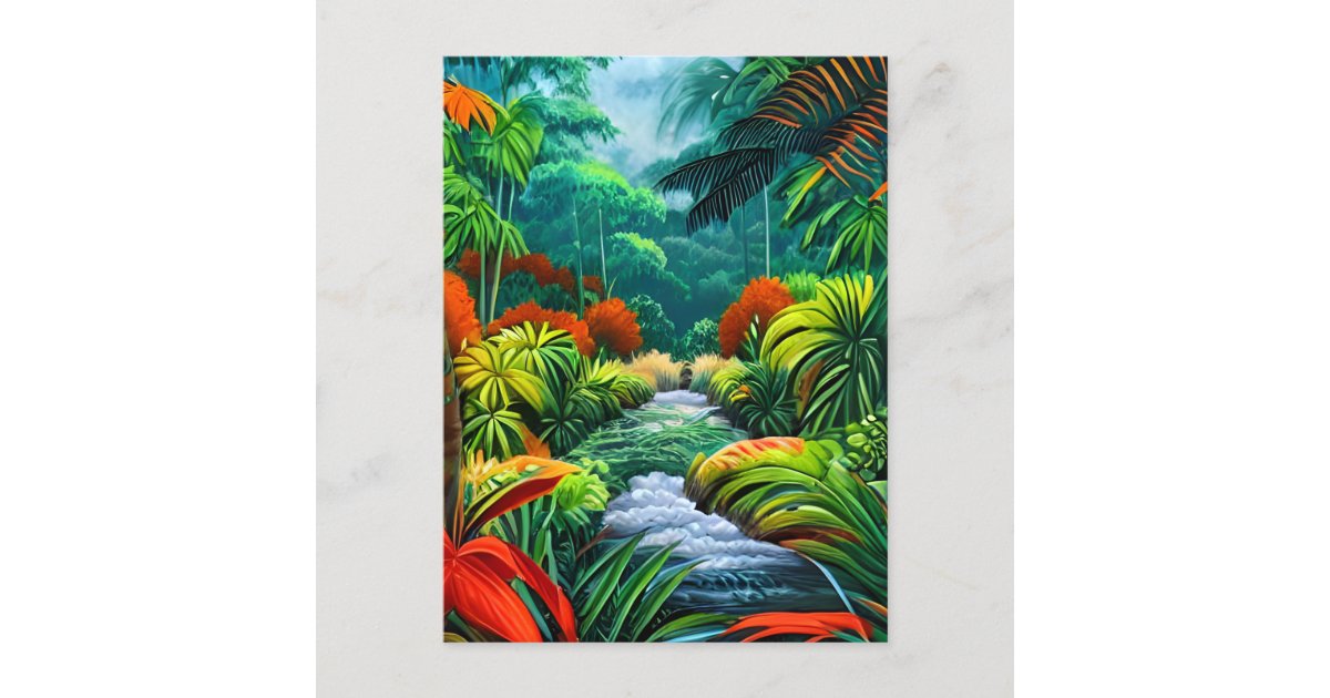 Landscape Portrait of a Jungle Postcard | Zazzle