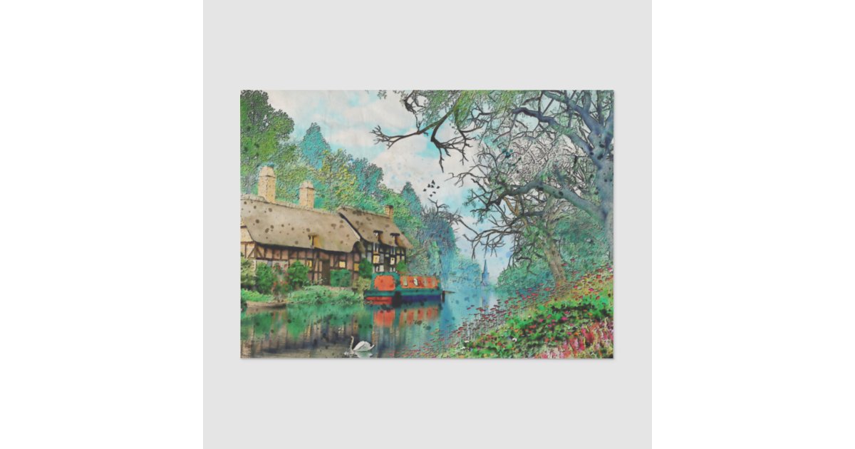 Landscape Scene Decoupage, Tissue Paper | Zazzle