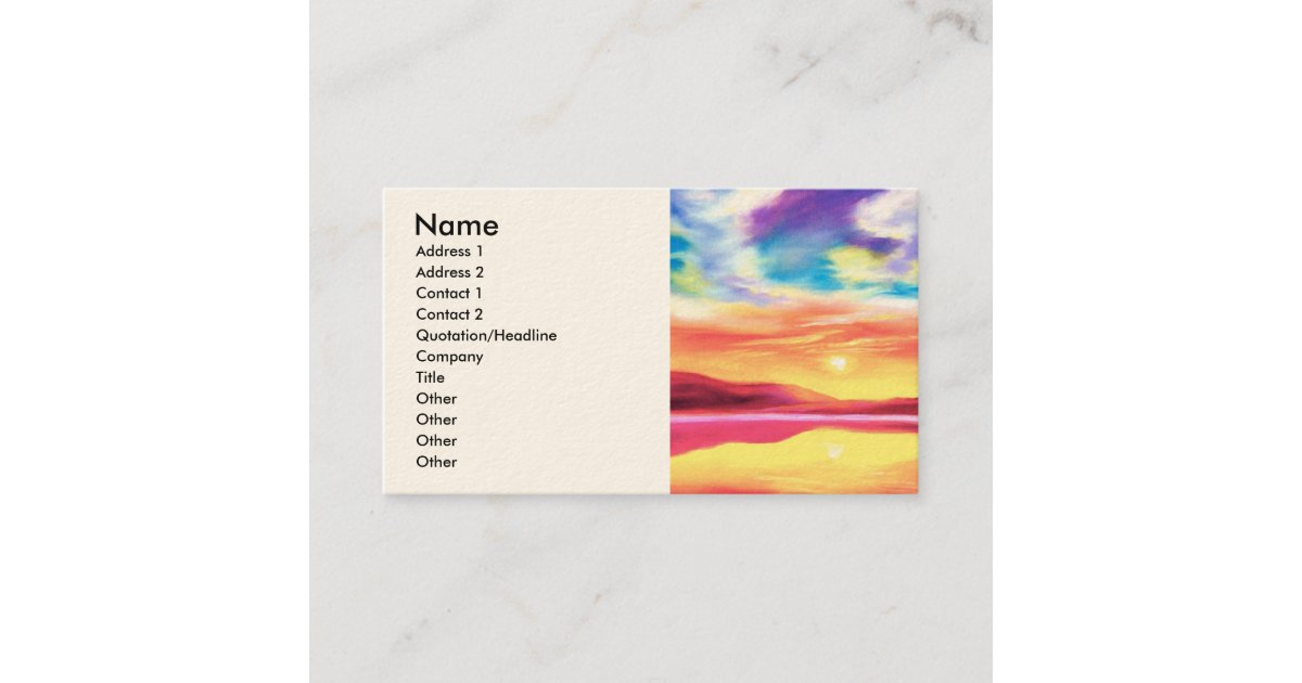 Landscape Sunset Lake Scene - Multi Business Card | Zazzle