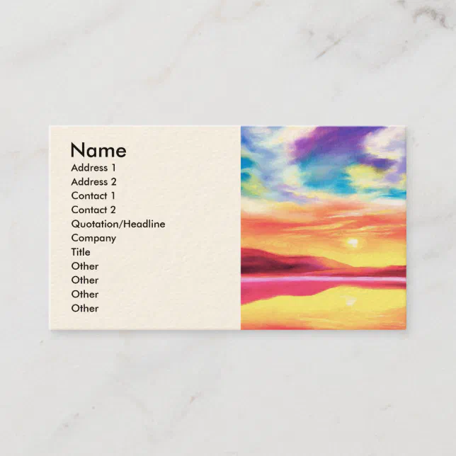 Landscape Sunset Lake Scene - Multi Business Card | Zazzle