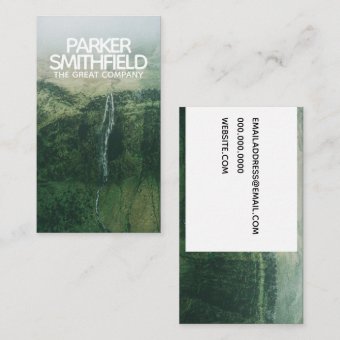 Landscape Waterfall Nature Business Card | Zazzle