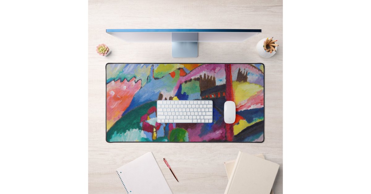 Landscape with Factory Chimney, Wassily Kandinsky Desk Mat | Zazzle