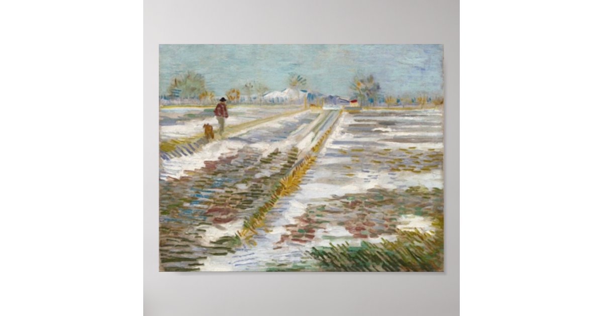 Landscape with Snow, Vincent van Gogh Poster | Zazzle