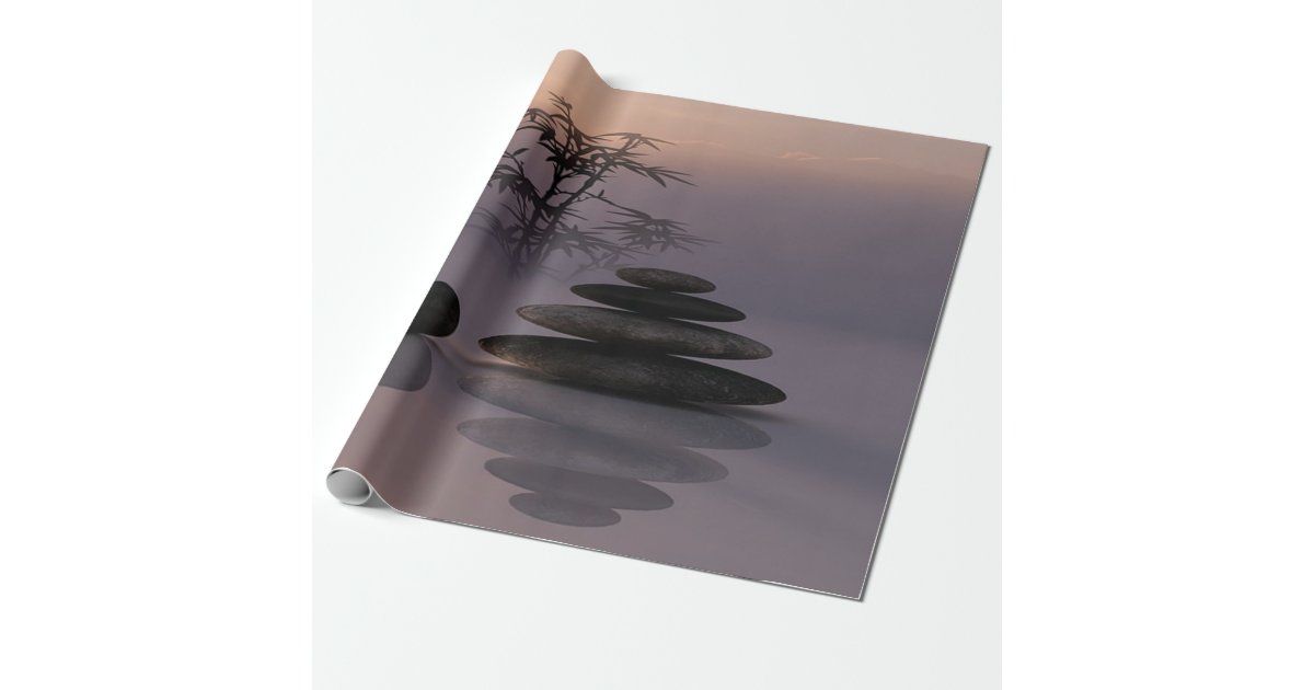 Landscape, Zen Stones,Bamboo Wrapping Paper | Zazzle