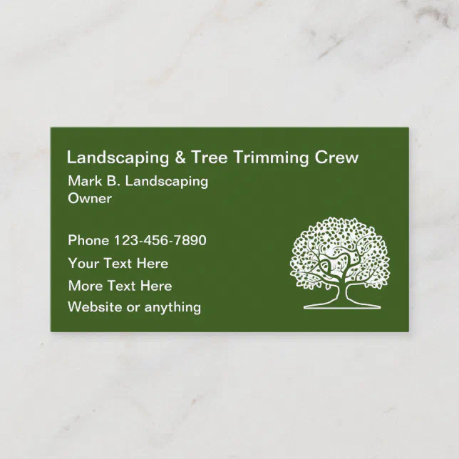 Landscaping And Tree Trimming Services Business Card | Zazzle
