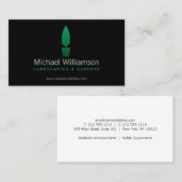 Landscaping, Gardening Green Topiary Logo Business Card | Zazzle