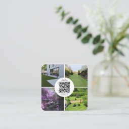 Landscaping Gardening Photo QR Code Social Media Square Business Card ...