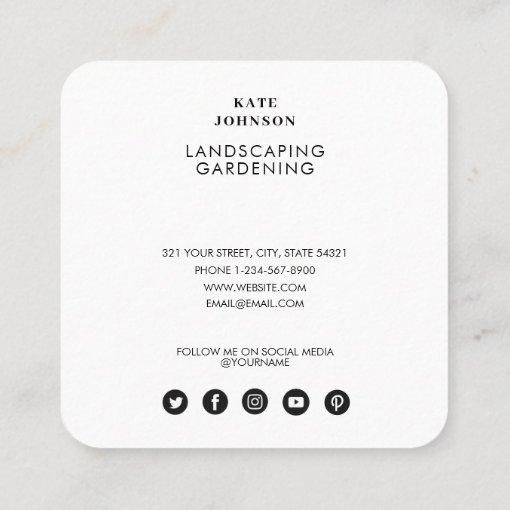 Landscaping Gardening Photo QR Code Social Media Square Business Card ...