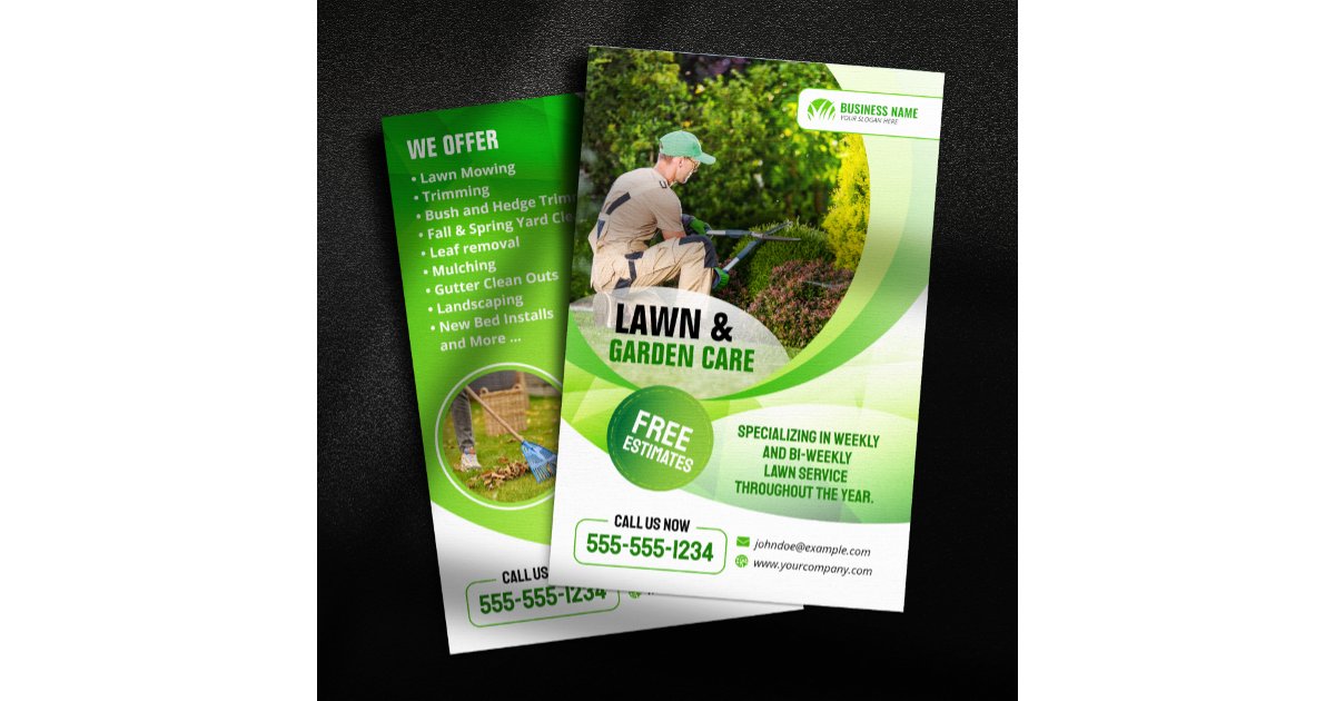 Landscaping Lawn Care Gardening Mowing Grass Flyer | Zazzle