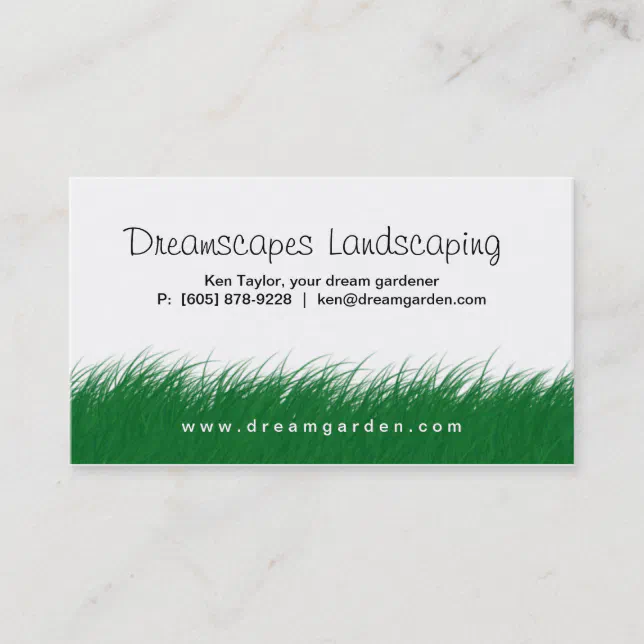 Landscaping Lawn Care Wild Grass Business Card | Zazzle