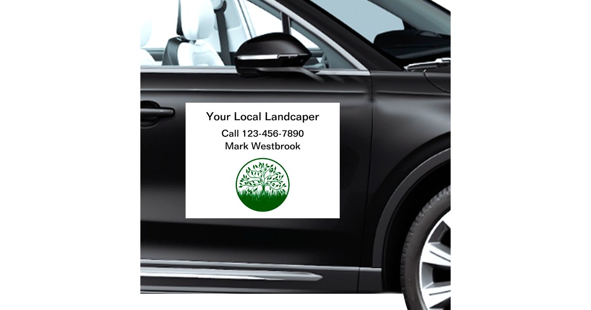 Landscaping Lawn Logo Mobile Car Magnets | Zazzle