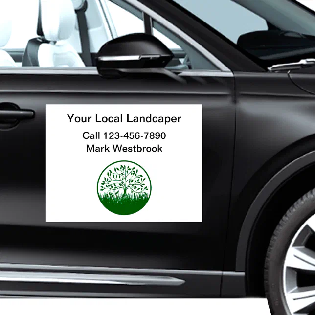 Landscaping Lawn Logo Mobile Car Magnets | Zazzle
