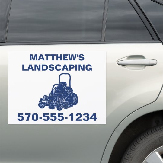 Landscaping Lawn Mowing Business Promotional Car Magnet | Zazzle.com