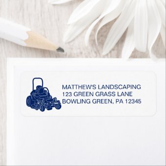 Landscaping Lawn Mowing Business Return Address Label | Zazzle