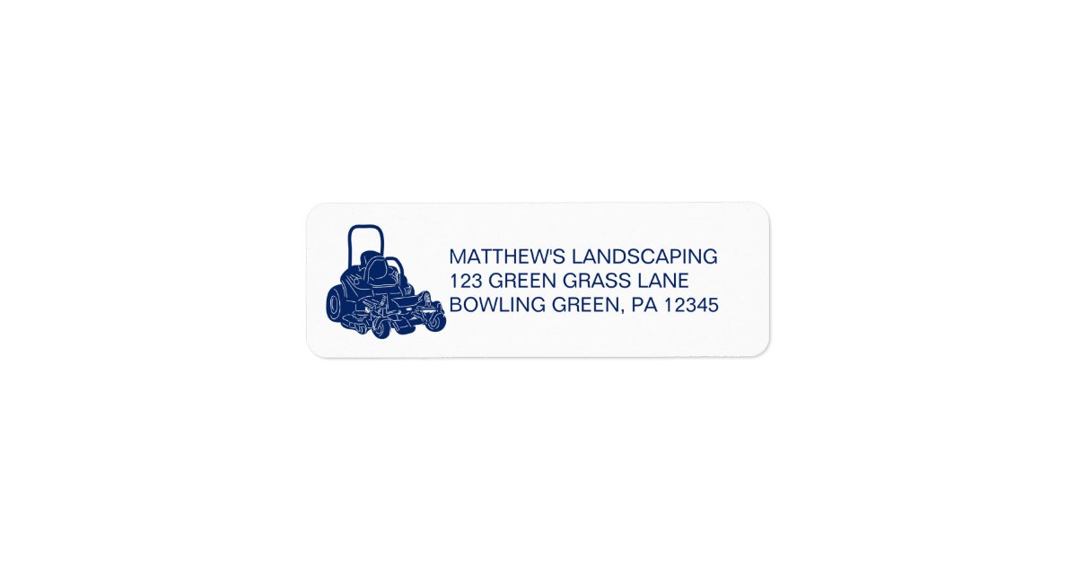 Landscaping Lawn Mowing Business Return Address Label | Zazzle