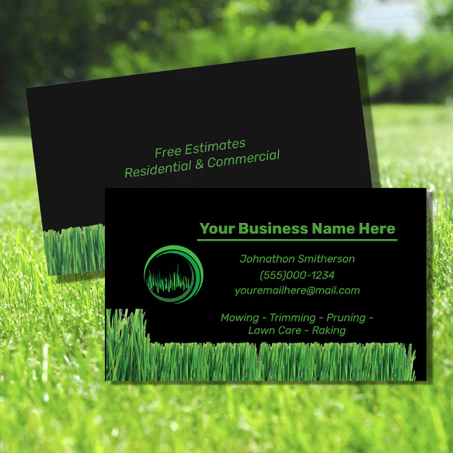 Landscaping Yard Maintenance Lawn Care Business Card | Zazzle