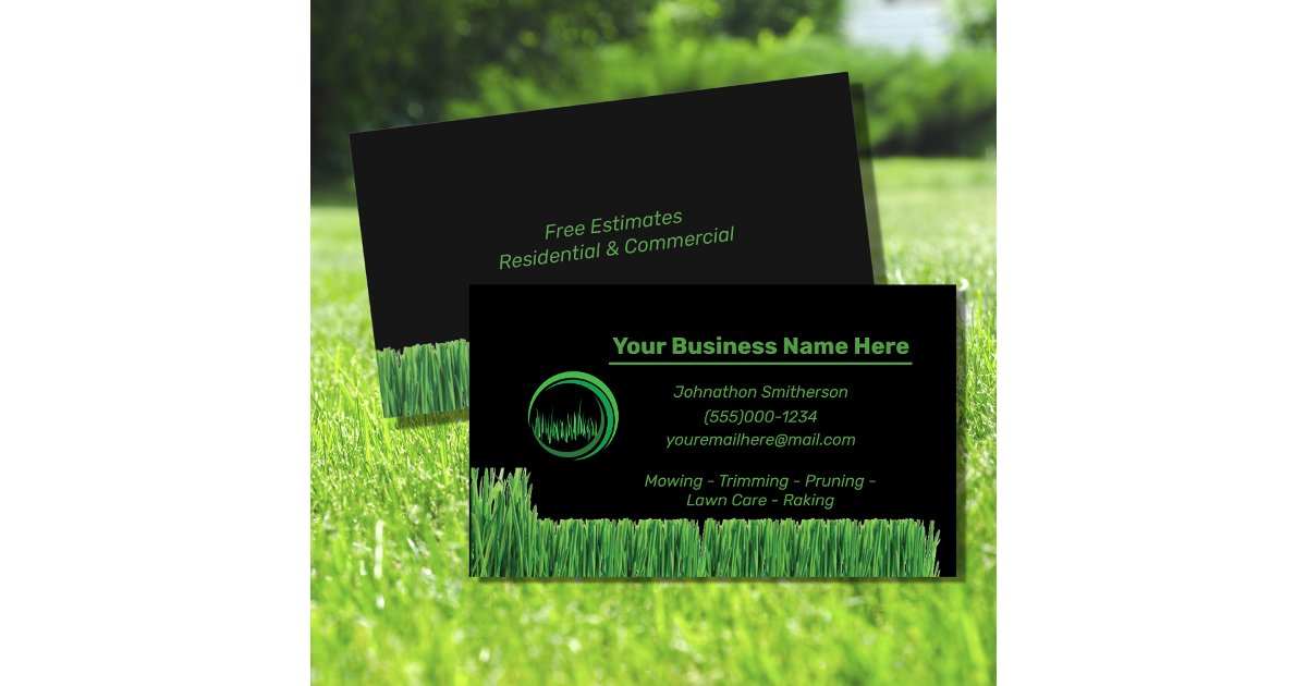 Landscaping Yard Maintenance Lawn Care Business Card | Zazzle