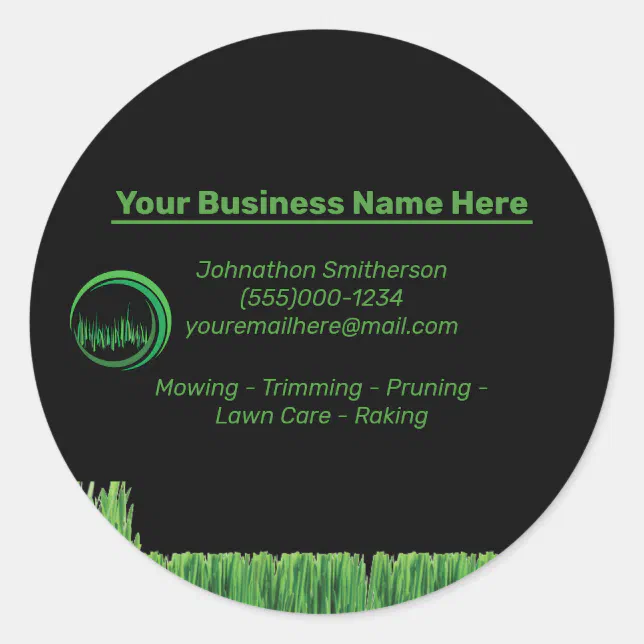 Landscaping Yard Maintenance Lawn Care Classic Round Sticker | Zazzle