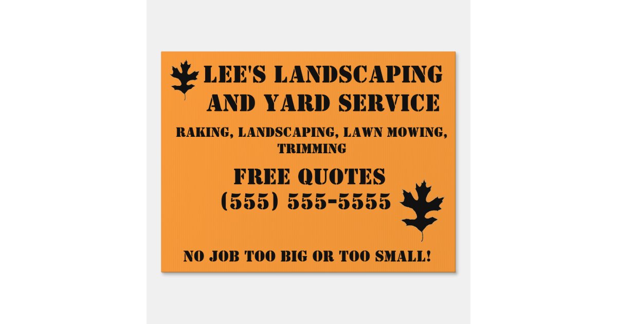 Landscaping yard signs | Zazzle