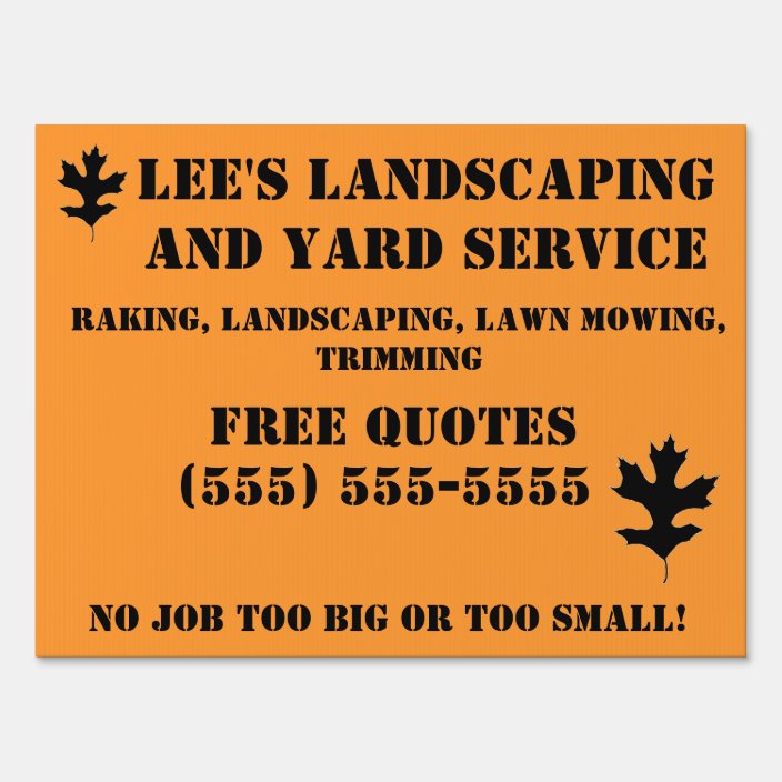 Landscaping yard signs | Zazzle.com