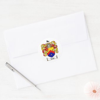 LANE FAMILY CREST - LANE COAT OF ARMS CLASSIC ROUND STICKER | Zazzle