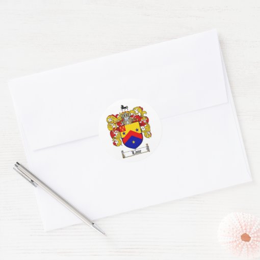 LANE FAMILY CREST - LANE COAT OF ARMS CLASSIC ROUND STICKER | Zazzle