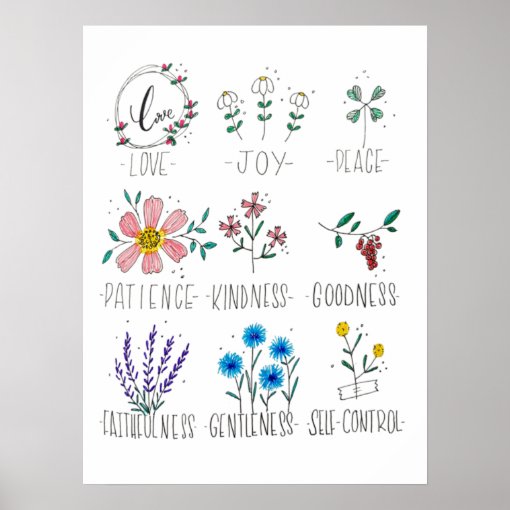 Language of Flowers Illustrated Poster | Zazzle