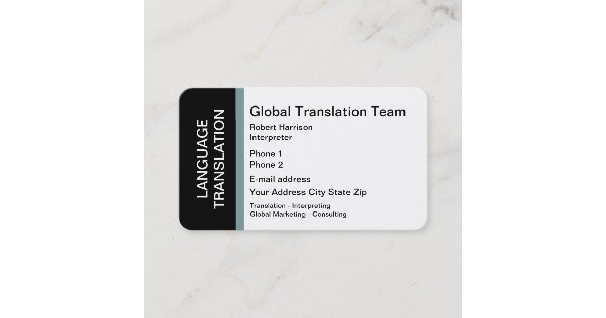 Language Translation Interpreter Business Card | Zazzle.com
