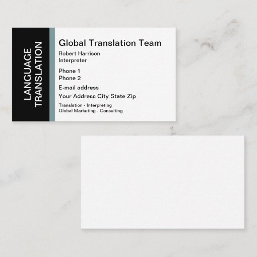 Language Translation Interpreter Business Card | Zazzle