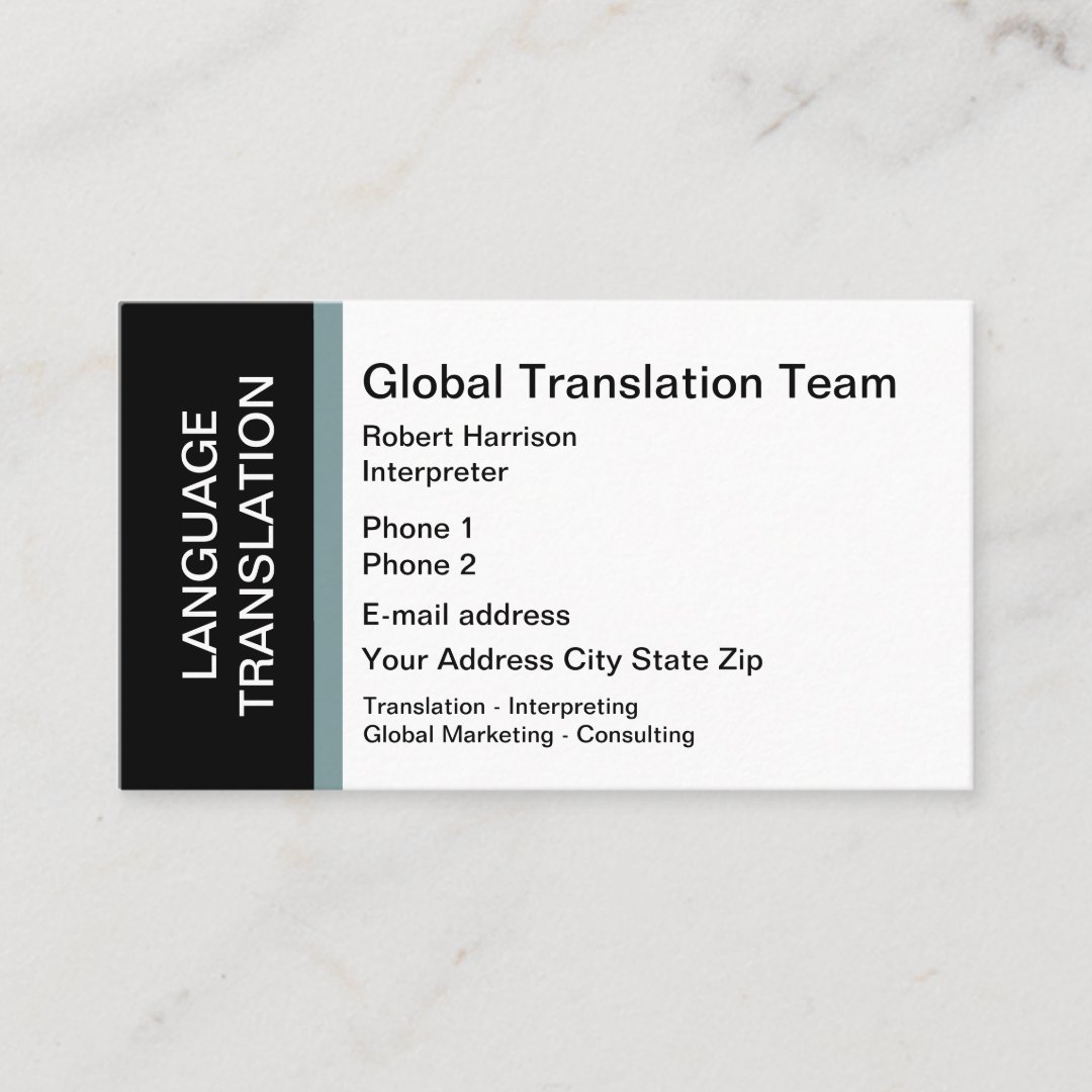 Language Translation Interpreter Business Card | Zazzle