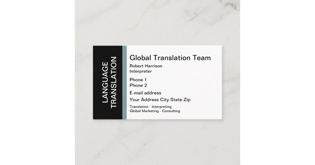 Language Translation Interpreter Business Card | Zazzle
