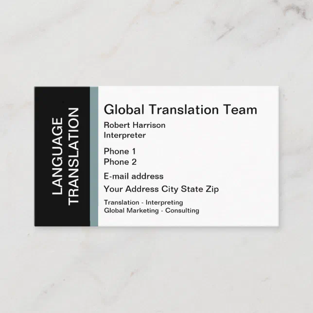 Language Translation Interpreter Business Card | Zazzle