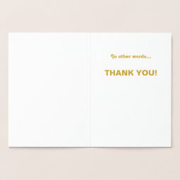 Languages Multilingual Thank You Gold Foil Card | Zazzle