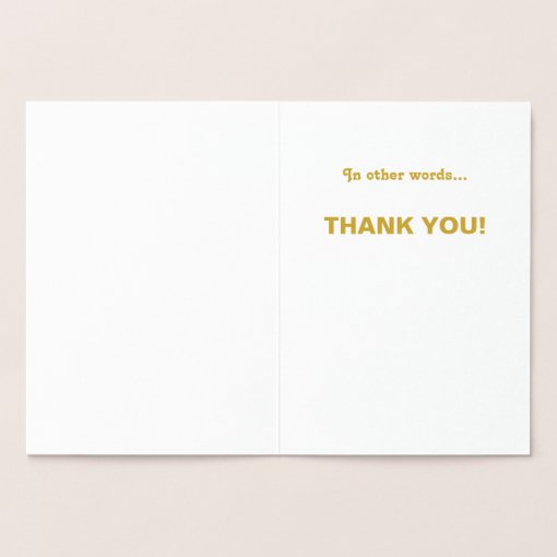 Languages Multilingual Thank You Gold Foil Card | Zazzle